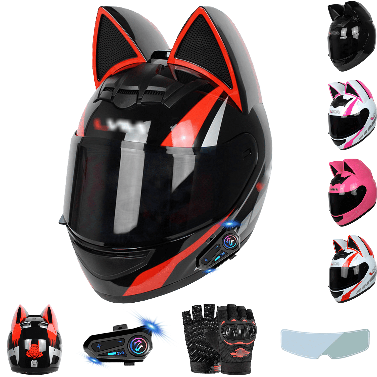 Cat Ear Motorcycle Helmet For Women,Cat Ear Bluetooth Motorcycle Helmet ...