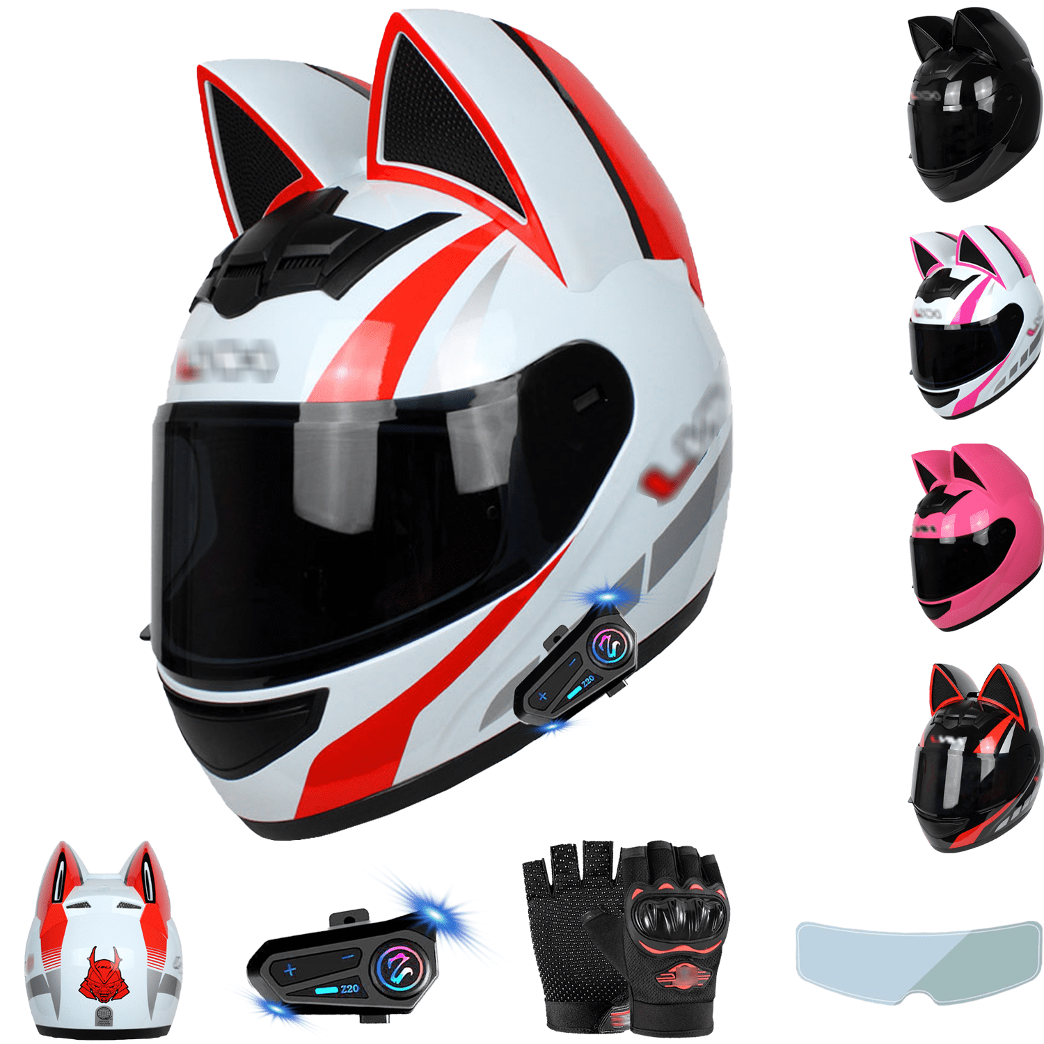 Cat Ear Motorcycle Helmet For Women,Cat Ear Bluetooth Motorcycle Helmet ...