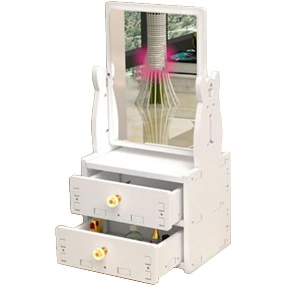 Cat Ear Vanity Mirror, Desk Makeup Mirror with Drawer, Multi-Use ...