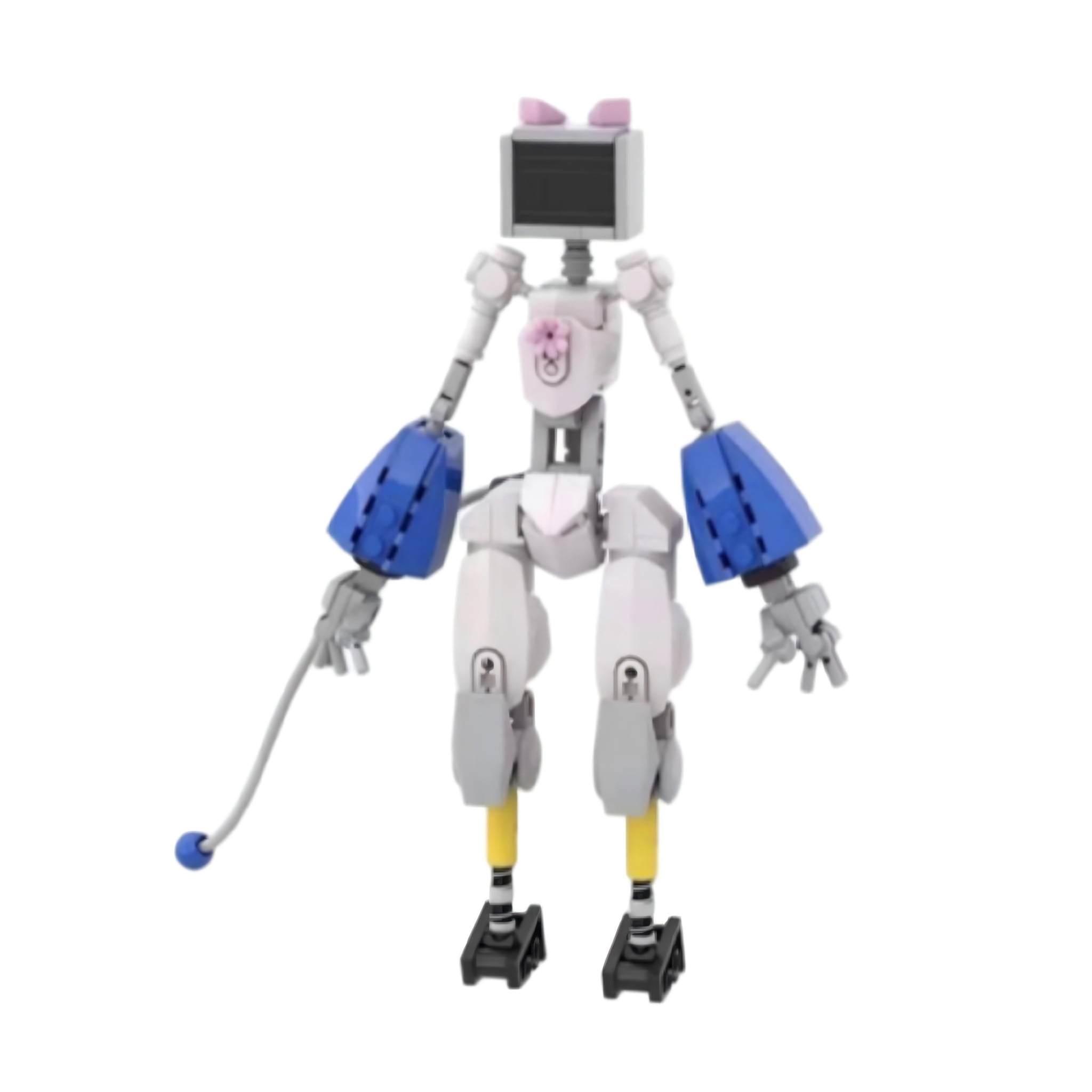 Cat-Eared Mechanical Humanoid Building Block, Poseable Anime-Style ...