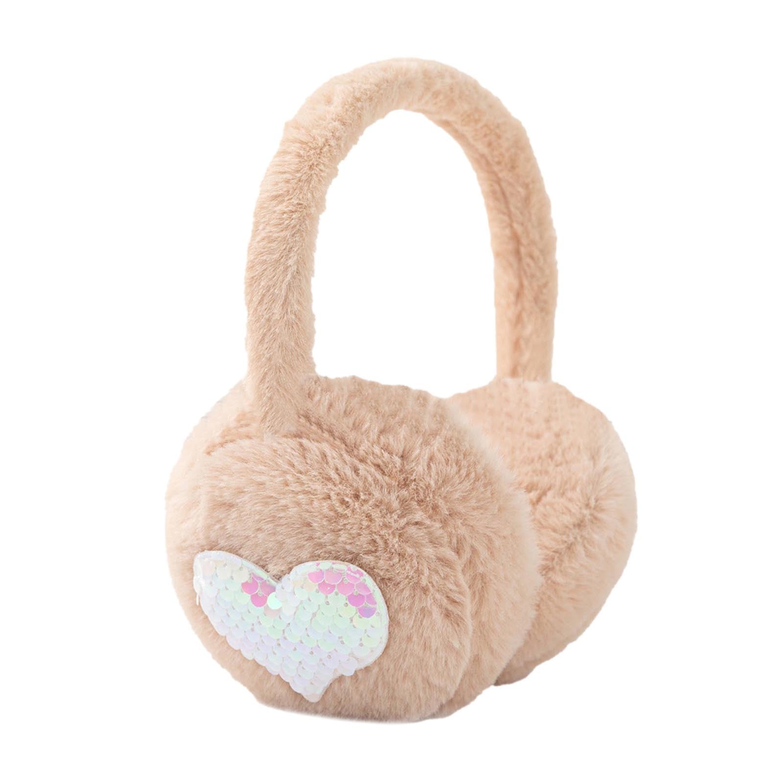 Cat Earmuffs Toddler Outdoor Headband Winter Cat Ear Earmuff Sequin ...
