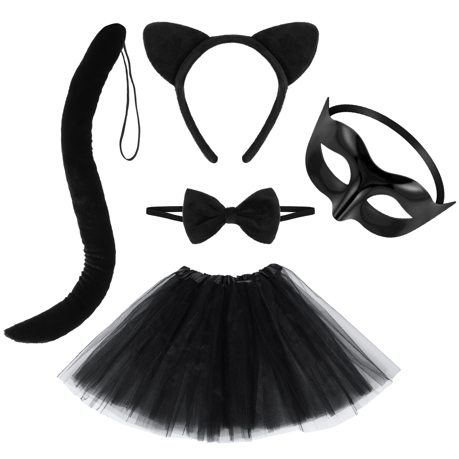 Cat Ears And Tail Set, 1 Set Cat Ear Headband Tail Cosplay Tutu Skirt ...