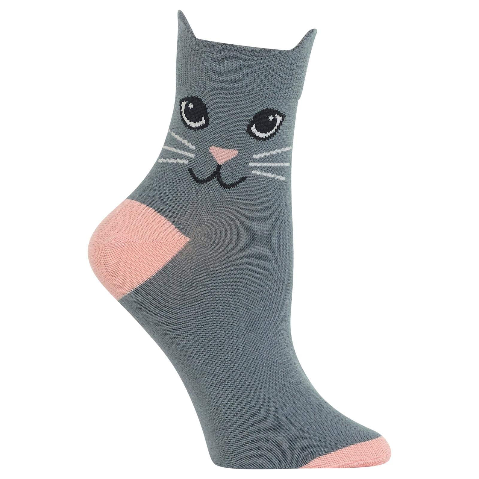 Cat Ears Grey Ladies Anklet Socks - Walmart.com