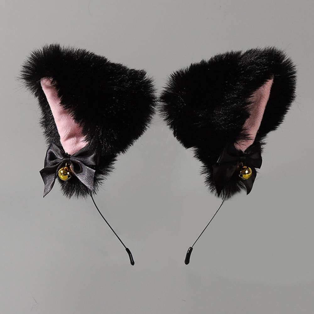 Cat Ears Headband Faux Fur Fluffy Headband for Halloween Cosplay ...
