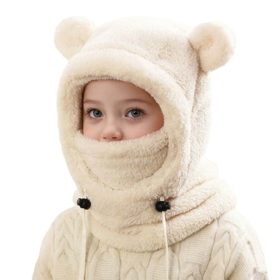 Cat Ears Hooded Scarf Knitted Hat Winter Cycling Windproof Warm Cap ...