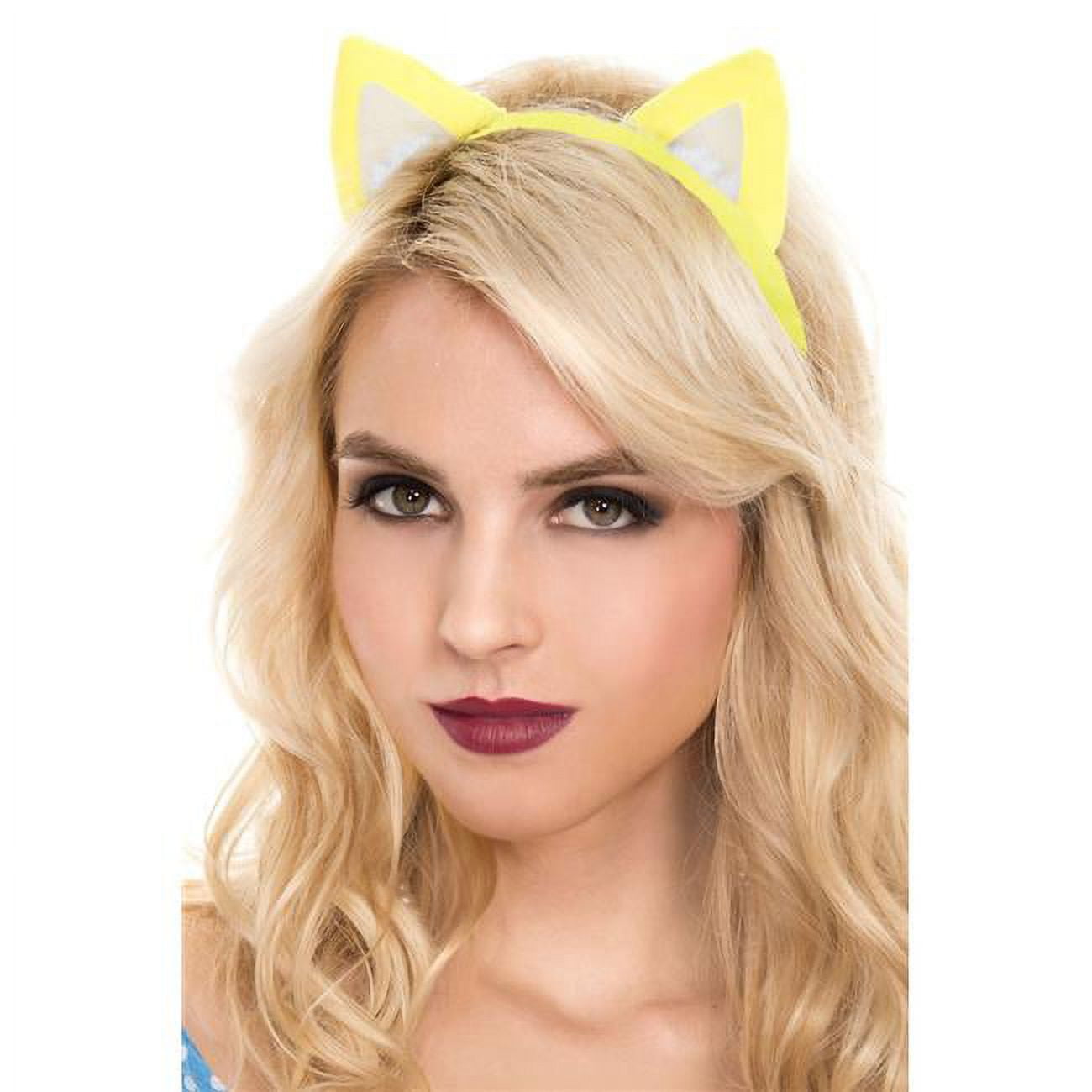 Cat Ears with Headband - Neon Yellow - Walmart.com