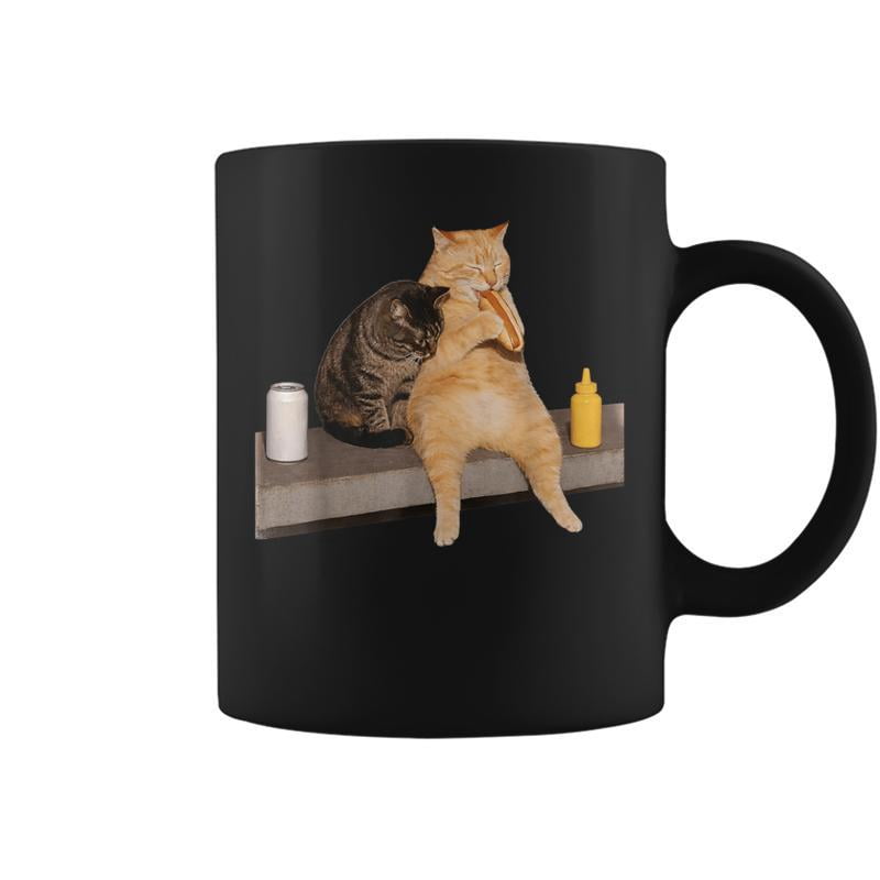 Cat Eating Hot Dog Cat Women Coffee Mugs - Walmart.com