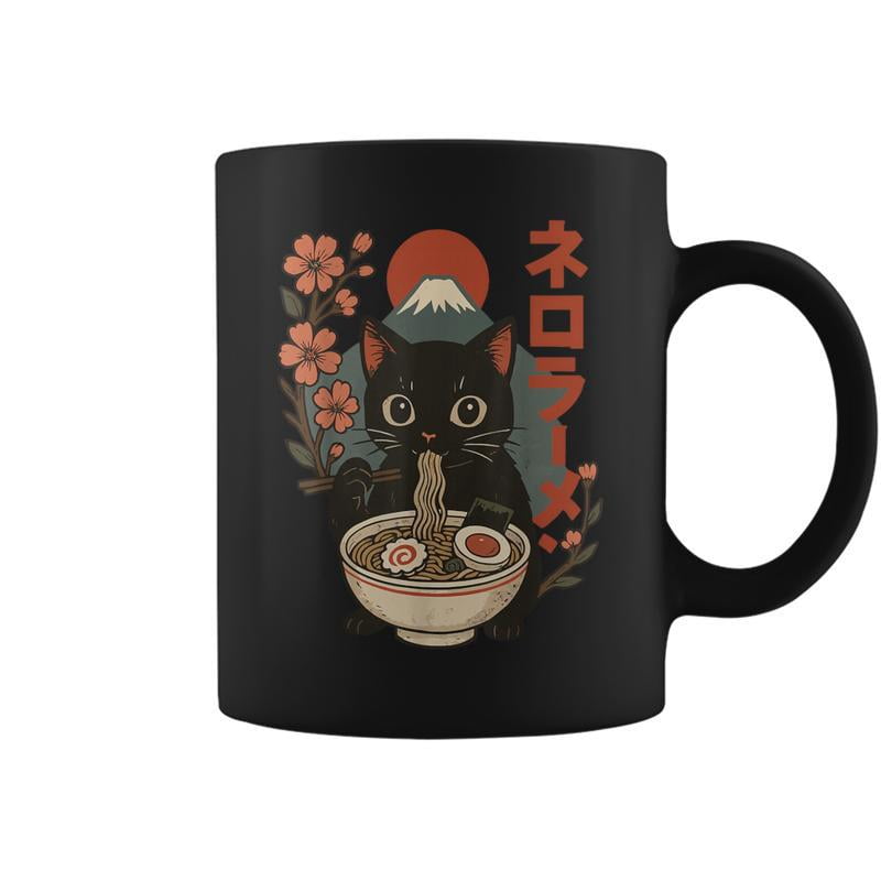 Cat Eating Ramen Kitten Anime Japan Coffee Mugs - Walmart.com