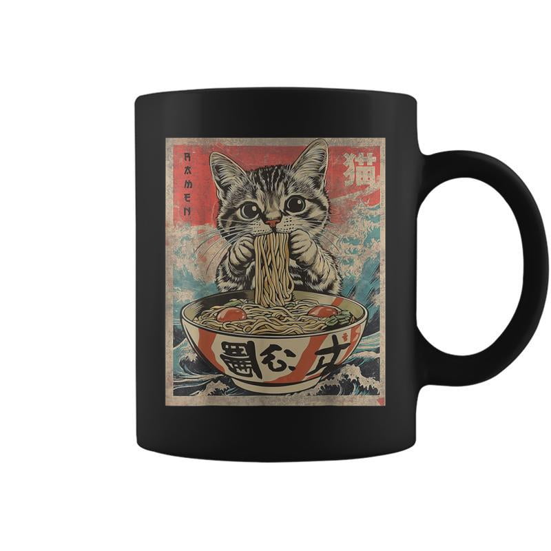 Cat Eating Ramen Noodles Kawaii Anime Manga Japanese Food Coffee Mugs ...