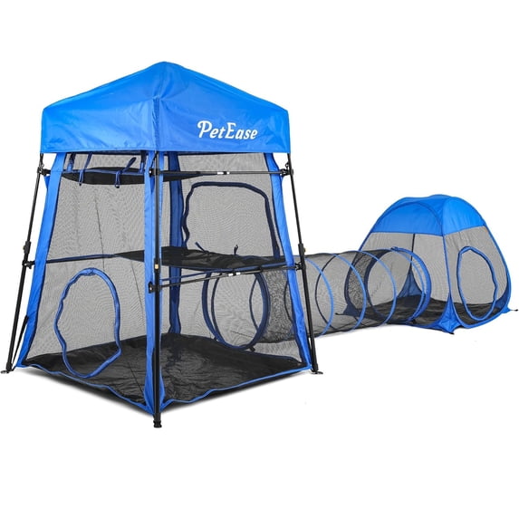 Cat Enclosures 3-in-1 Cat Tower Tent with Tunnel/Pop Up Cube Climbing ...