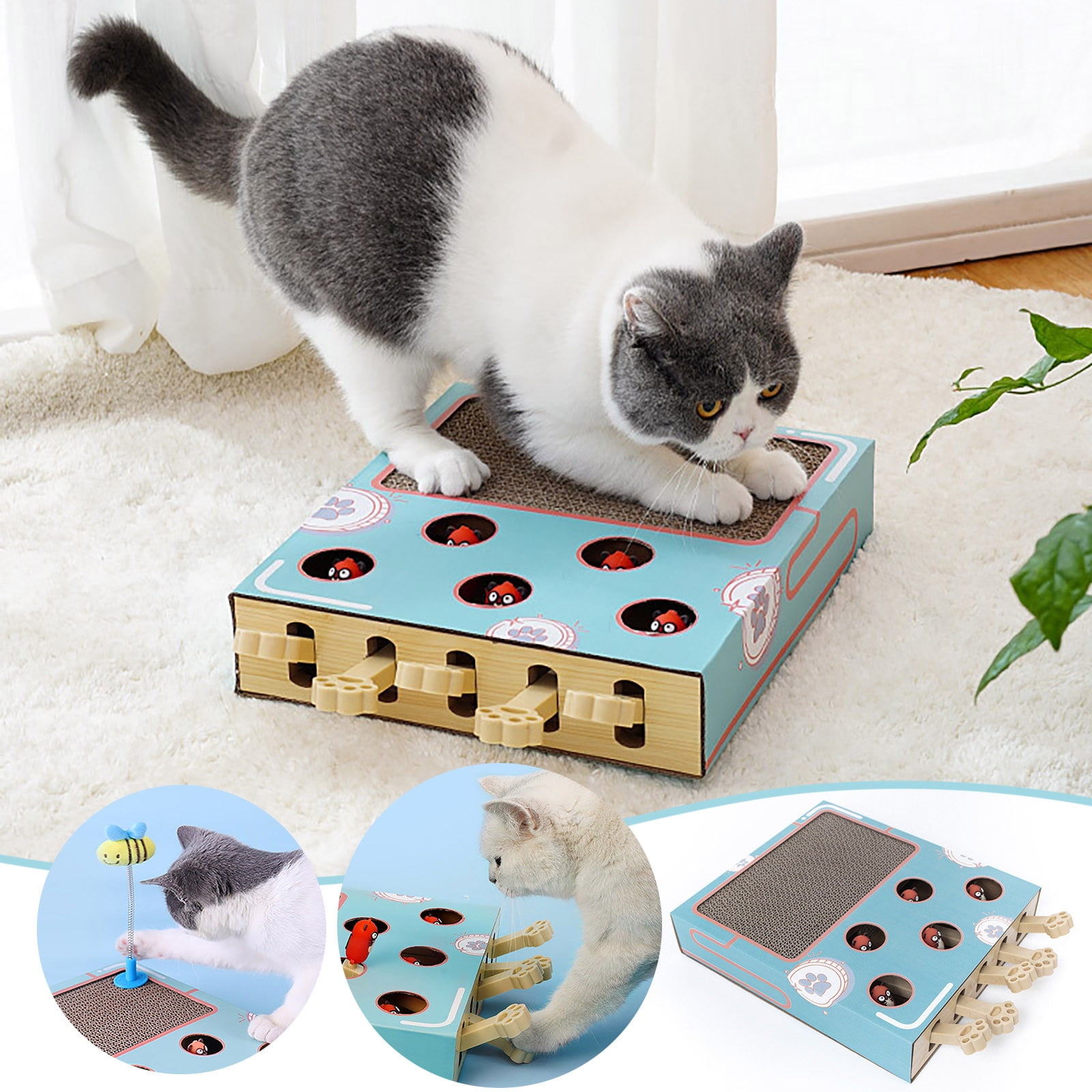 Cat Enrichment Toys for Indoor cat Whack a mole Toy with cat Scratching ...