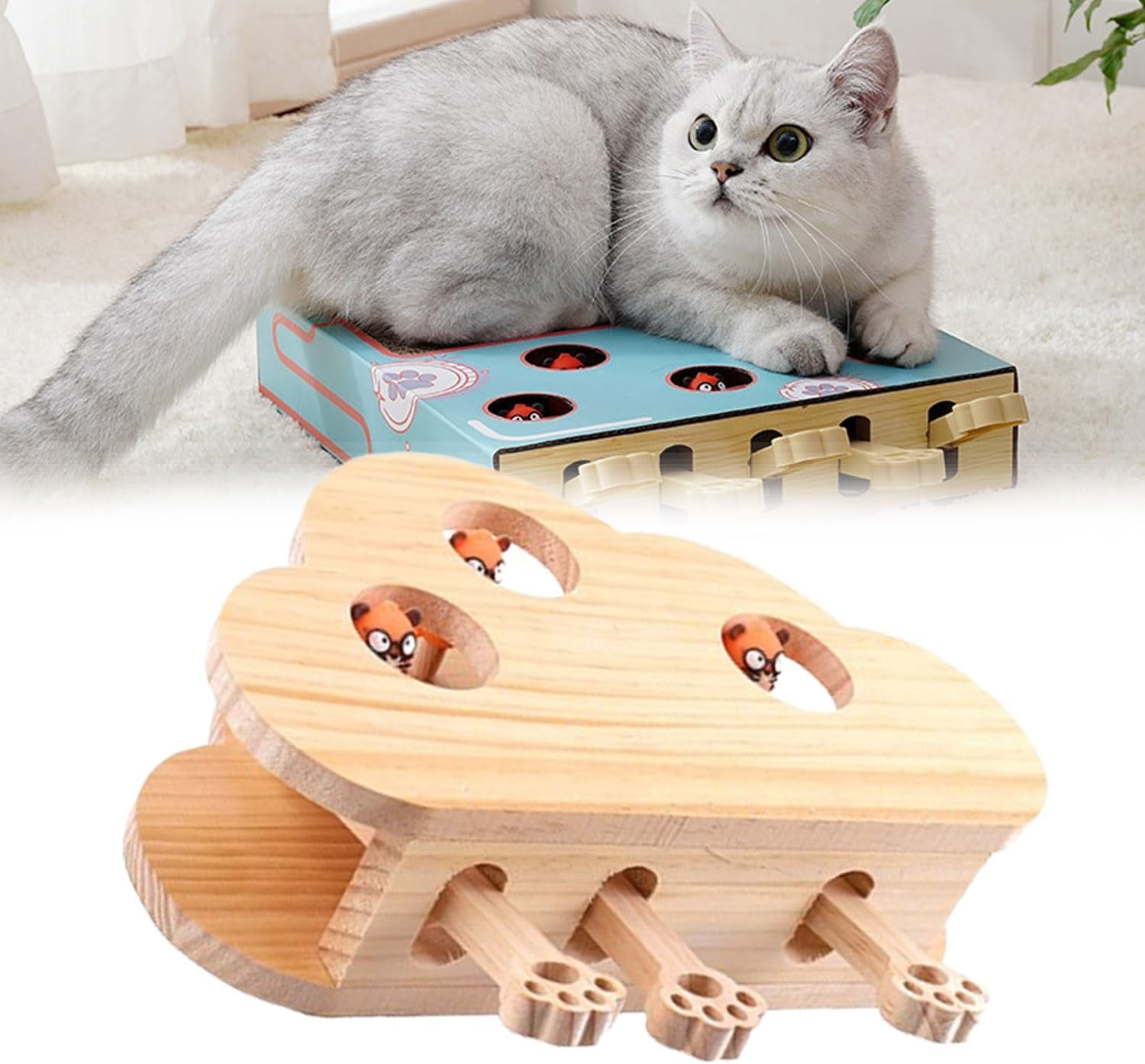 Cat Enrichment Toys, Cat Whack a Mole Toy, Cat Toys Interactive Whack-a ...