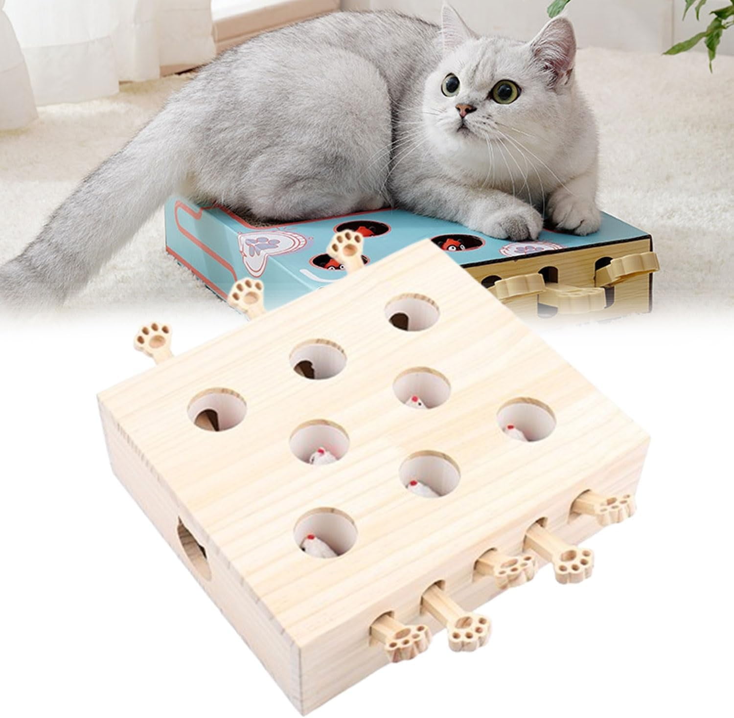Cat Enrichment Toys, Cat Whack a Mole Toy, Cat Toys Interactive Whack-a ...