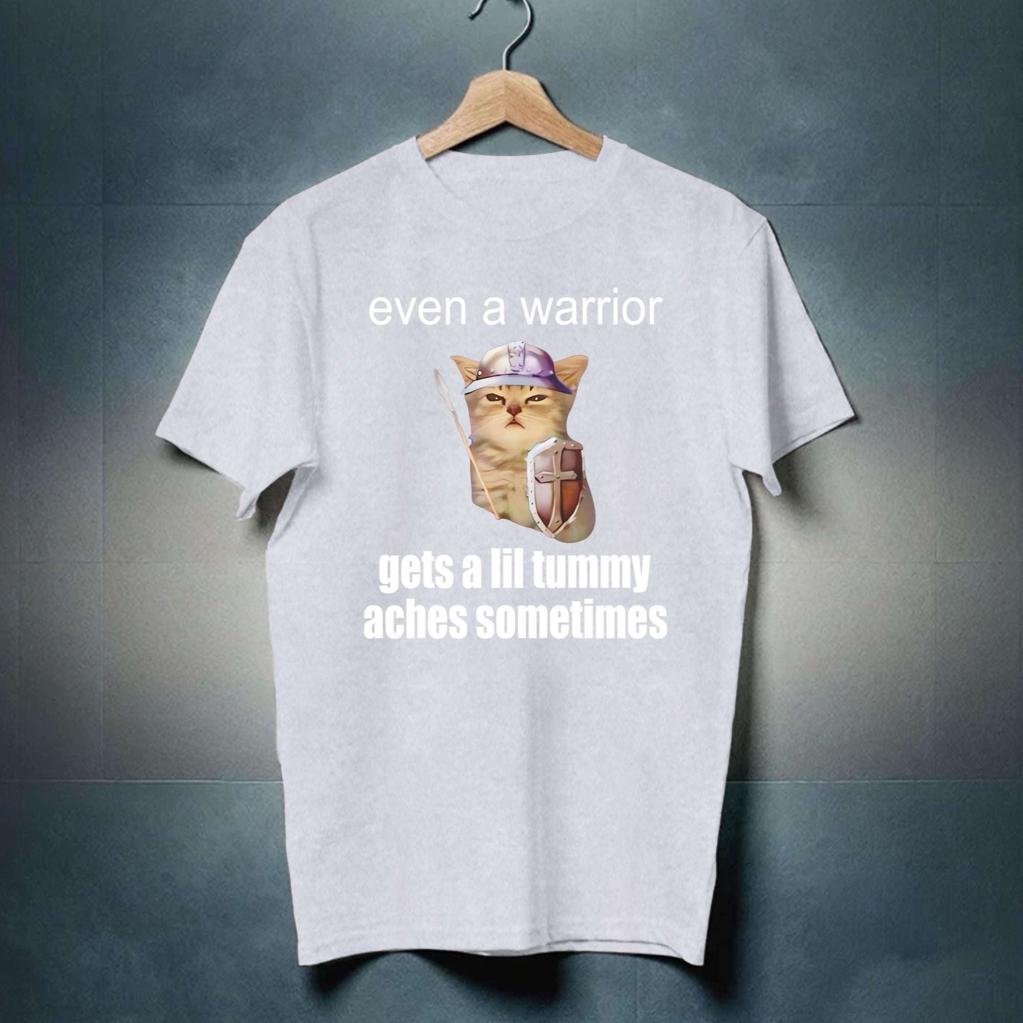 Cat Even A Warrior Gets A Lil Tummy Aches Sometimes Shirt-TH33938 ...