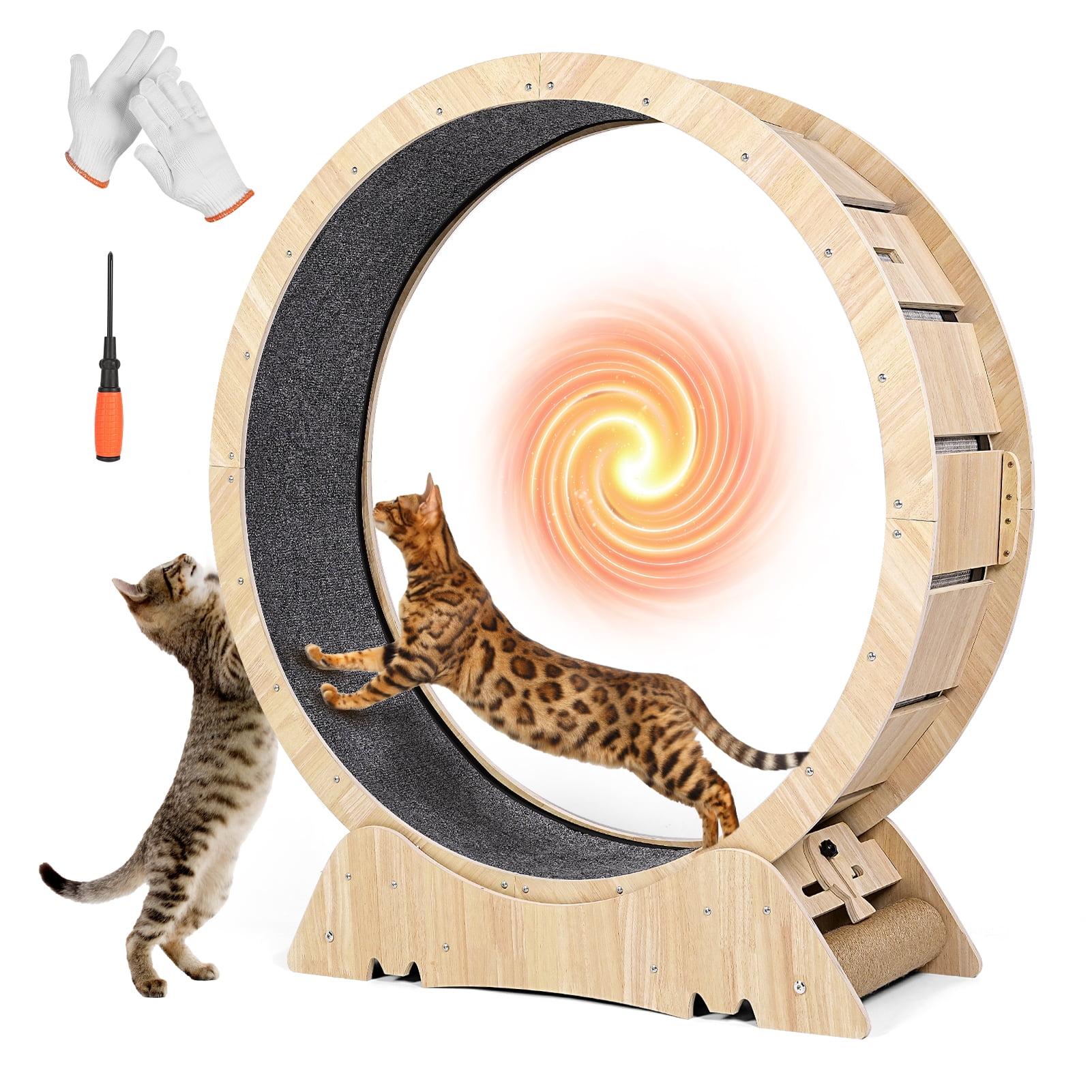 Cat Exercise Wheel for Indoor Cat, 45" Large XL Cat Running Wheel with ...