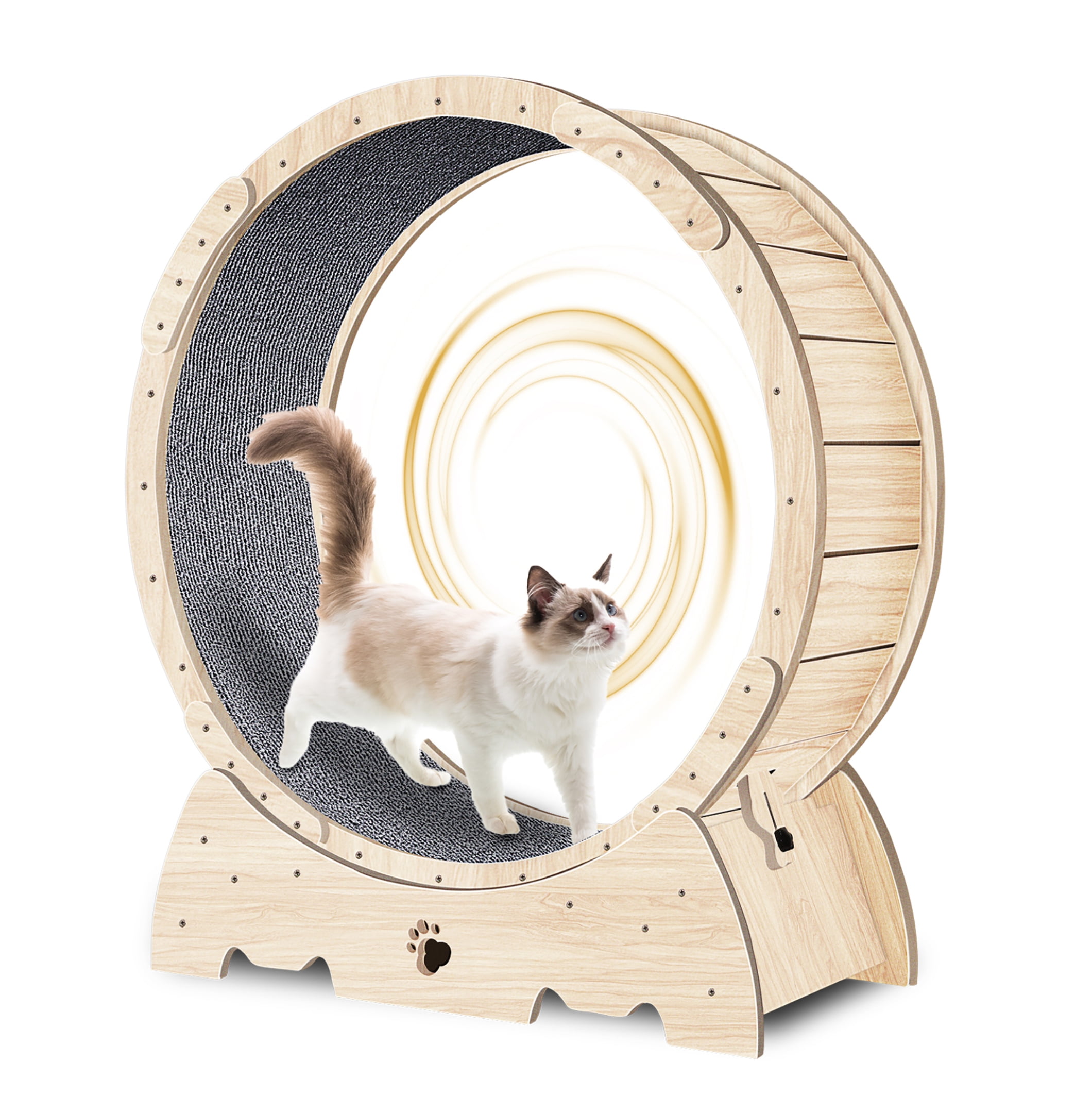 Cat Exercise Wheel for Indoor Cats, Cat Running Wheel with Carpeted ...