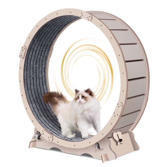Cat Exercise Wheel for Indoor Cats, Cat Running Wheel with Carpeted ...
