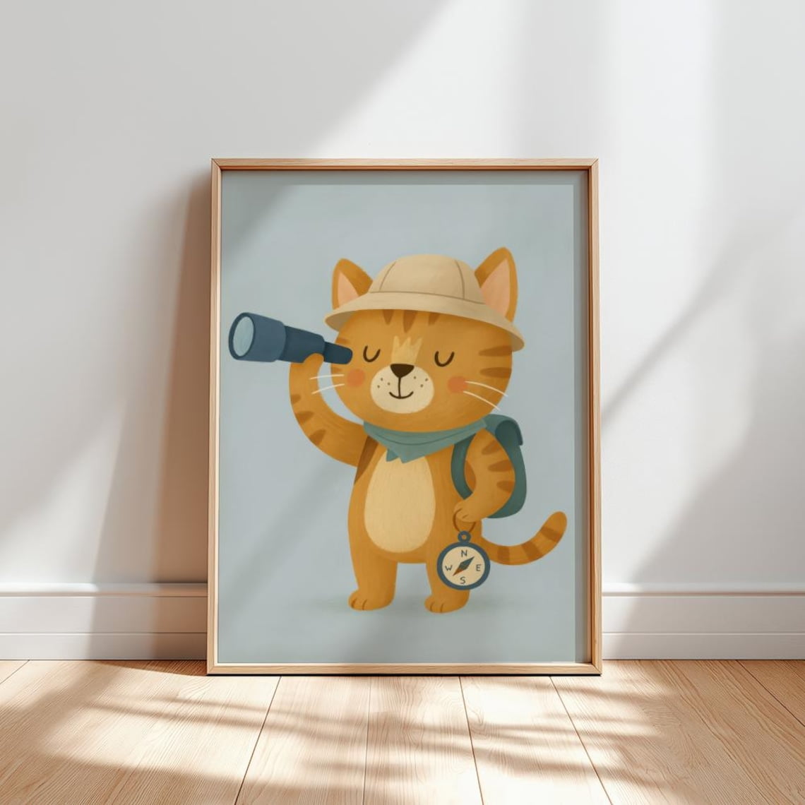 Cat Explorer Nursery Poster: Jungle Safari Adventure, Unframed Canvas ...