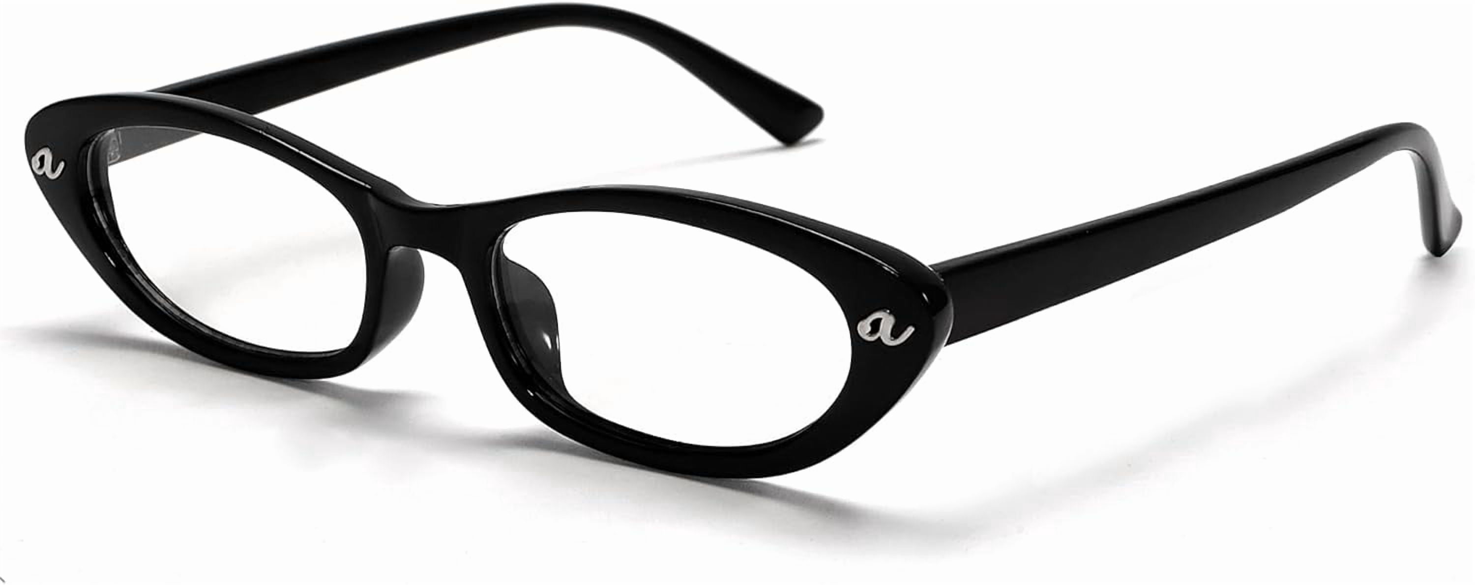 Cat Eye Blue Light Blocking Glasses for Women Men Small Oval Eyeglasses ...