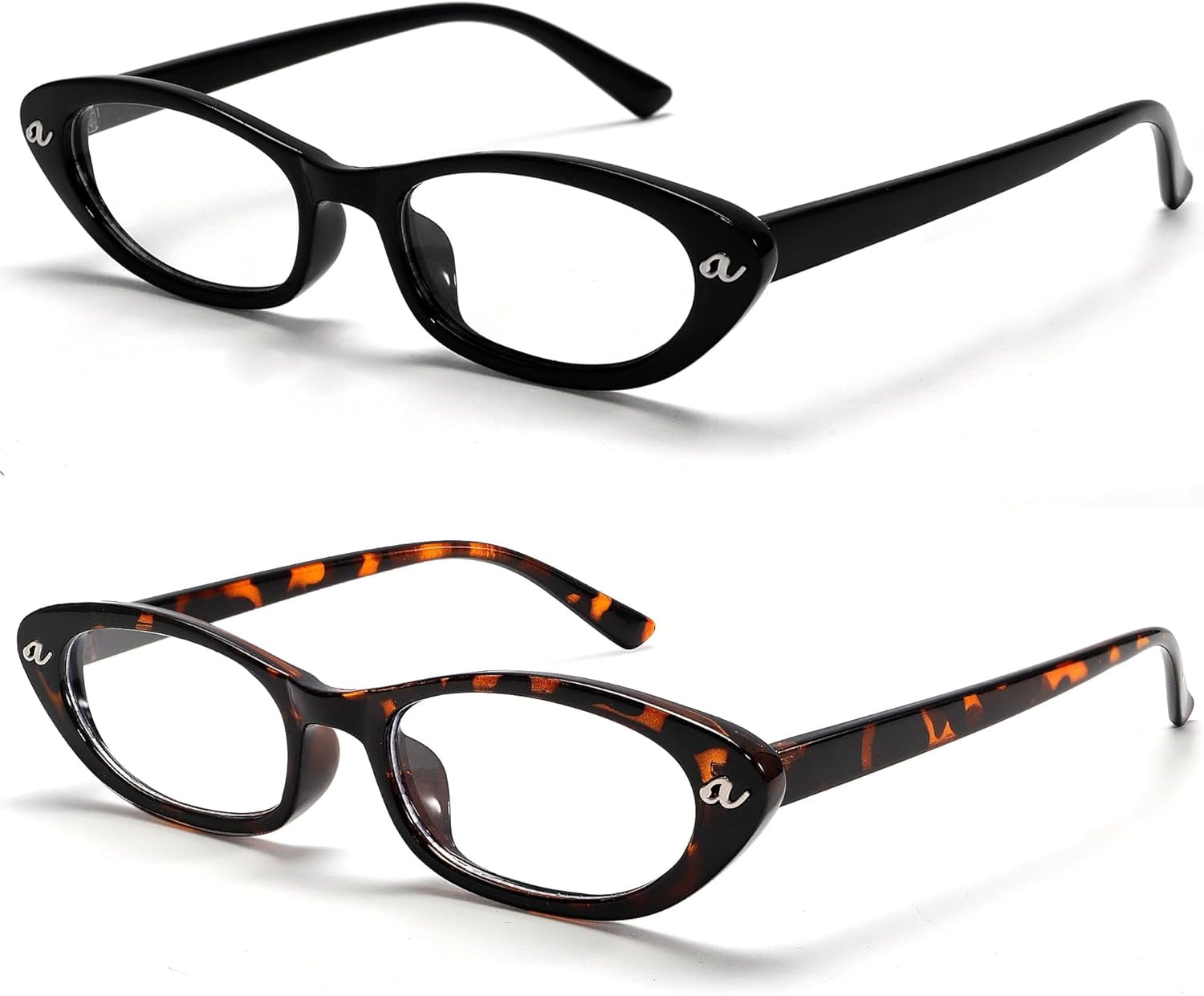 Cat Eye Blue Light Blocking Glasses for Women Men Small Oval Eyeglasses ...