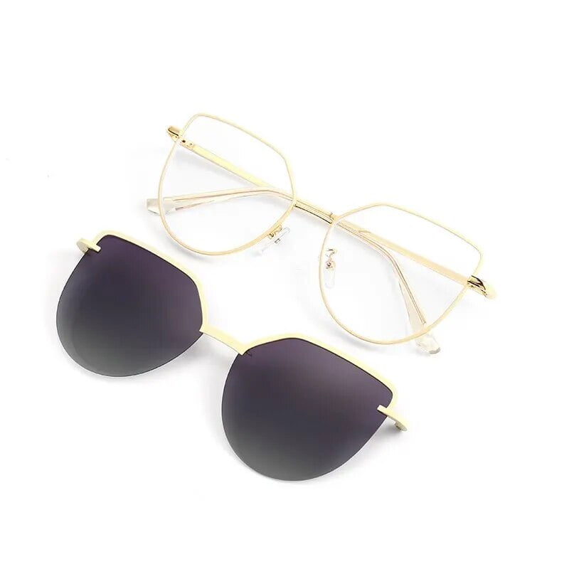 Cat Eye Flip on Sunglasses Women Anti Blue Light Glasses Frames ...