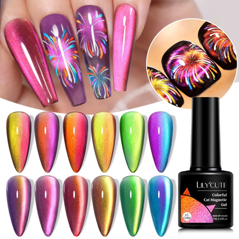 Cat Eye Gel Nail Polish Set Color Changing Gel Nail Polish New Neon ...