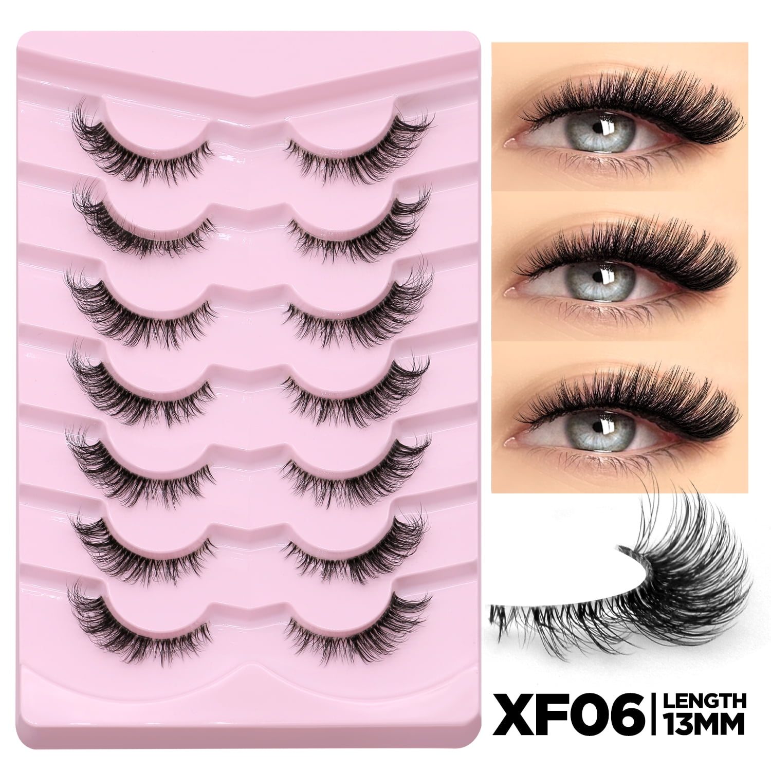 Cat Eye Lashes Half Lashes Soft Natural Faux Mink Eyelashes Fake Lashes ...