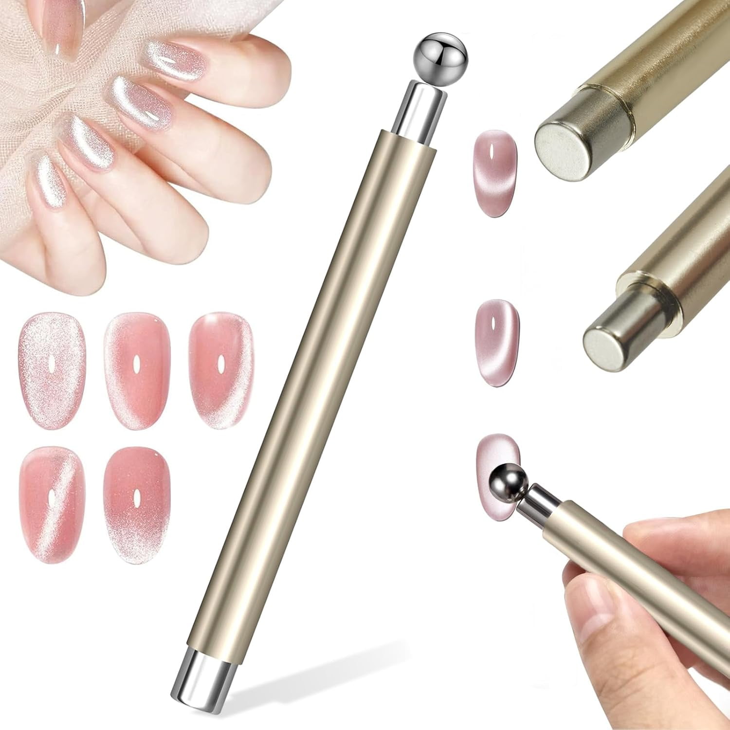 Cat Eye Magnet for Nails, 3 in 1 Cat Eye Nail Magnet Gel Nail Polish ...