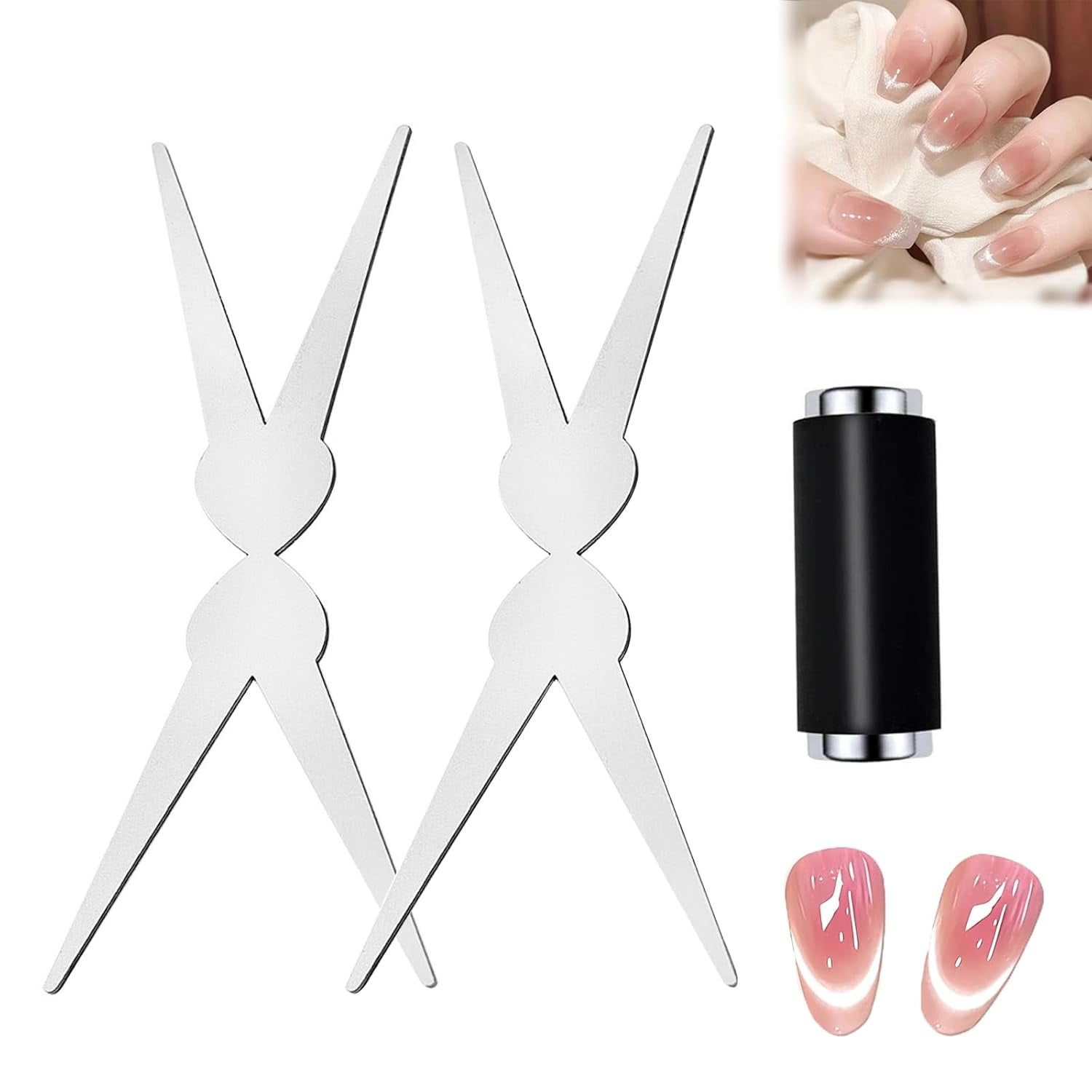 Cat Eye Magnet Set, Double-head Scissor-shaped Nail Magnet Tool ...