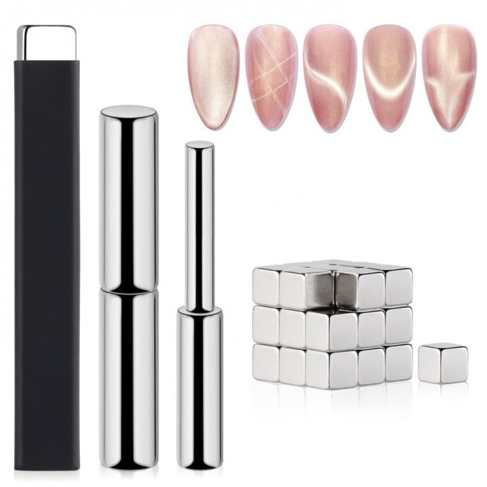 Cat Eye Nail Magnet Set: 6 PCS Cat Eye Magnet for Nails Strong Suction ...