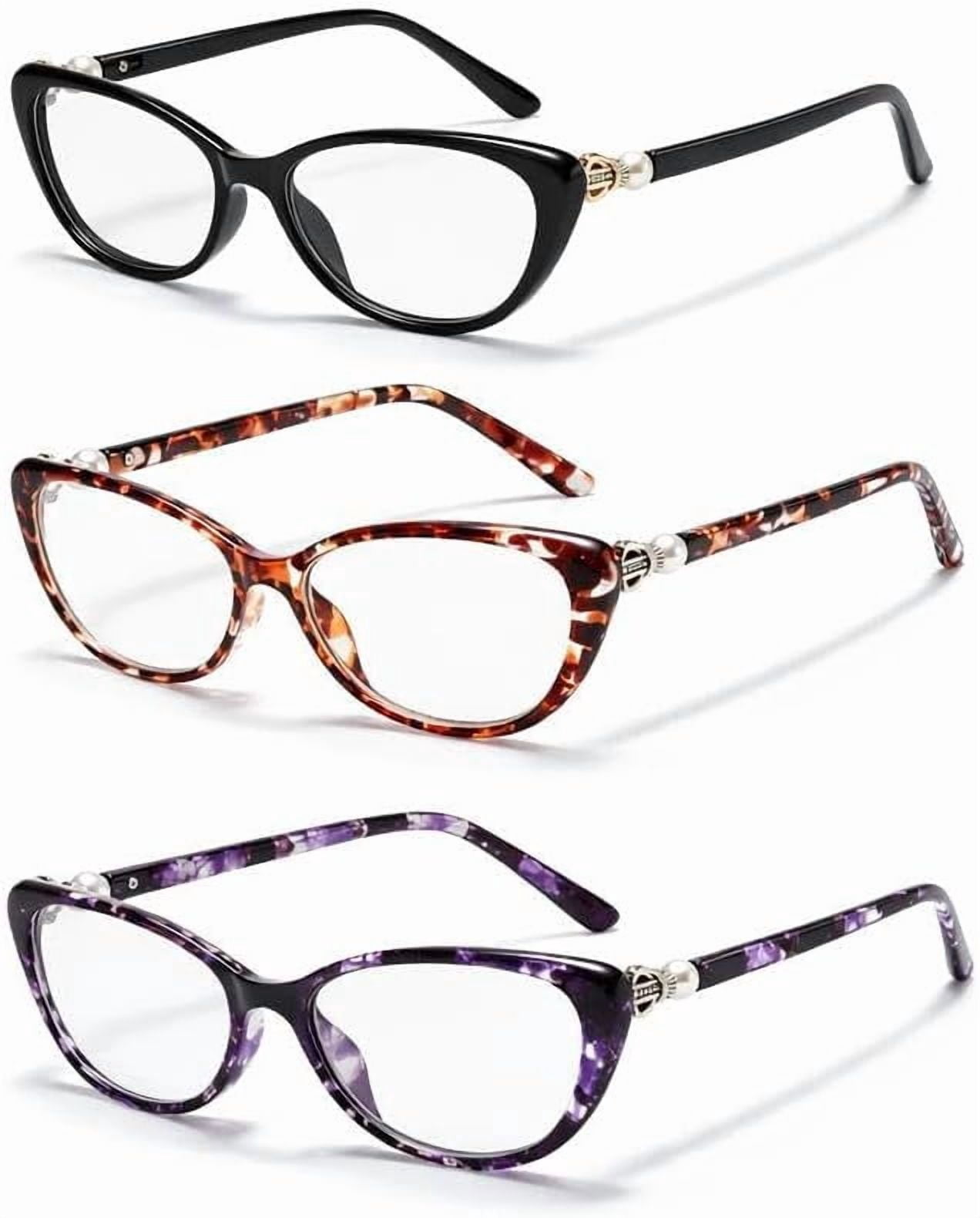 Cat-Eye Reading Glasses, Pearl Accent, Anti-Blue Light, Fashion Eyewear ...