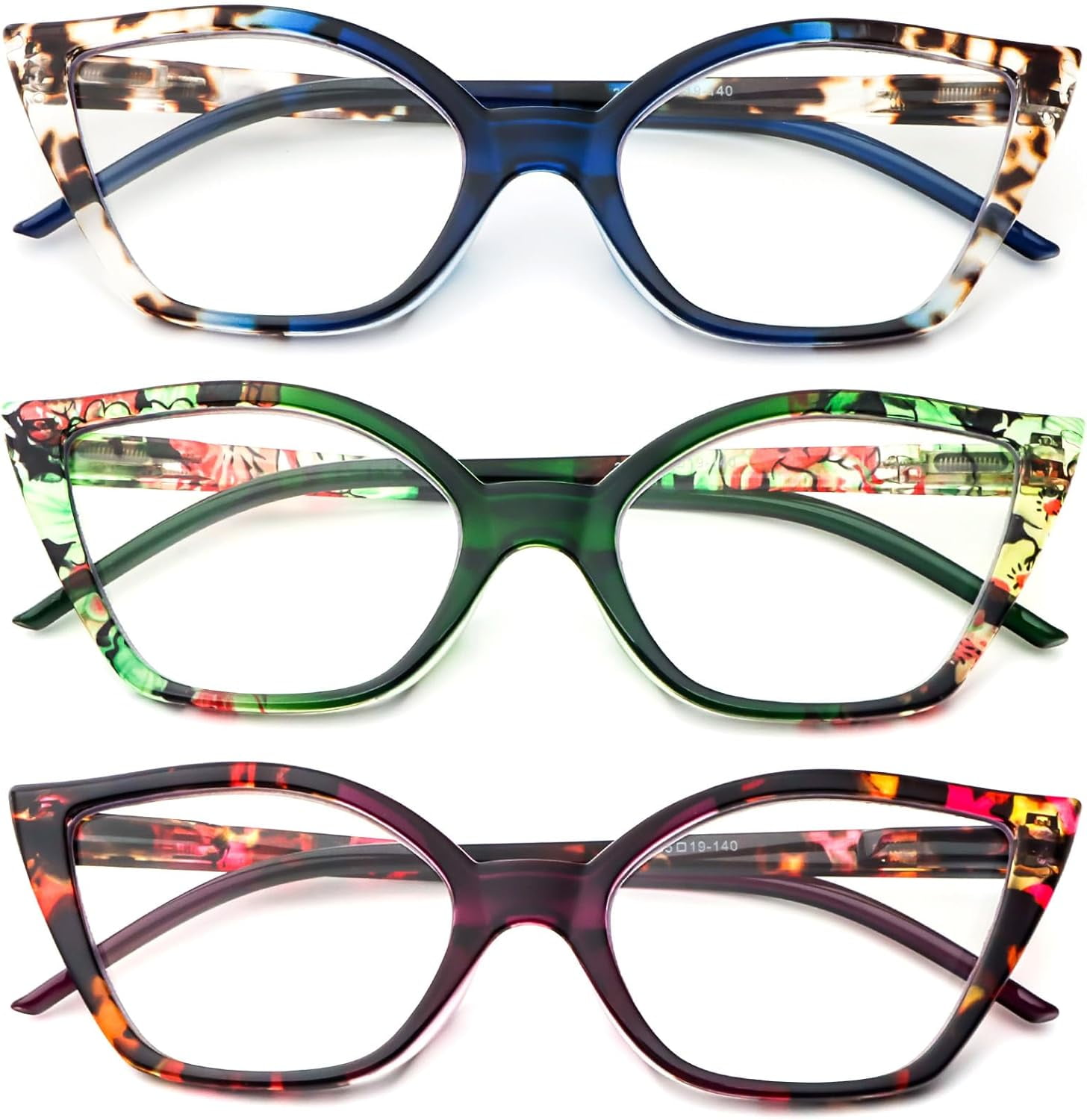 Cat Eye Reading Glasses for Women 3 Pack Anti Blue Light Computer ...