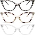 Cat Eye Reading Glasses for Women 3 Pack Anti Blue Light Computer ...