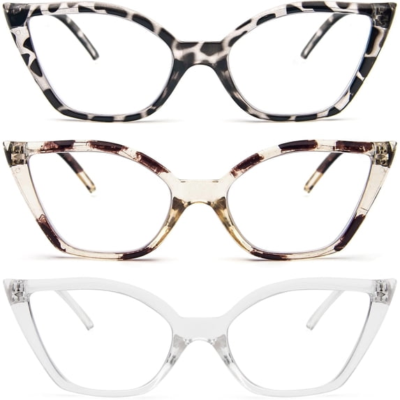 Cat Eye Reading Glasses for Women 3 Pack Anti Blue Light Computer ...