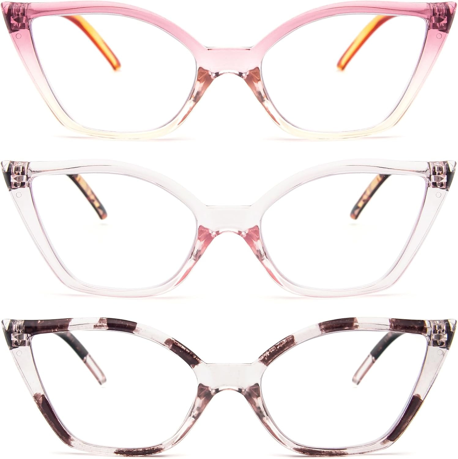 Cat Eye Reading Glasses for Women 3 Pack Anti Blue Light Computer ...