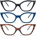 Cat Eye Reading Glasses for Women 3 Pack Anti Blue Light Computer ...