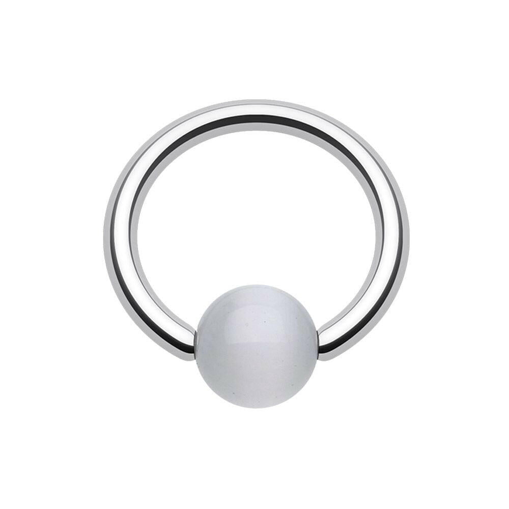 Cat Eye Stone Bead Captive Bead Ring - Walmart.com