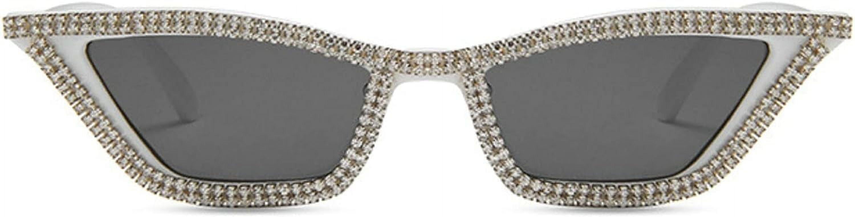 Cat Eye Sunglasses for Women Sparkling Rhinestone Sunglasses Trendy ...