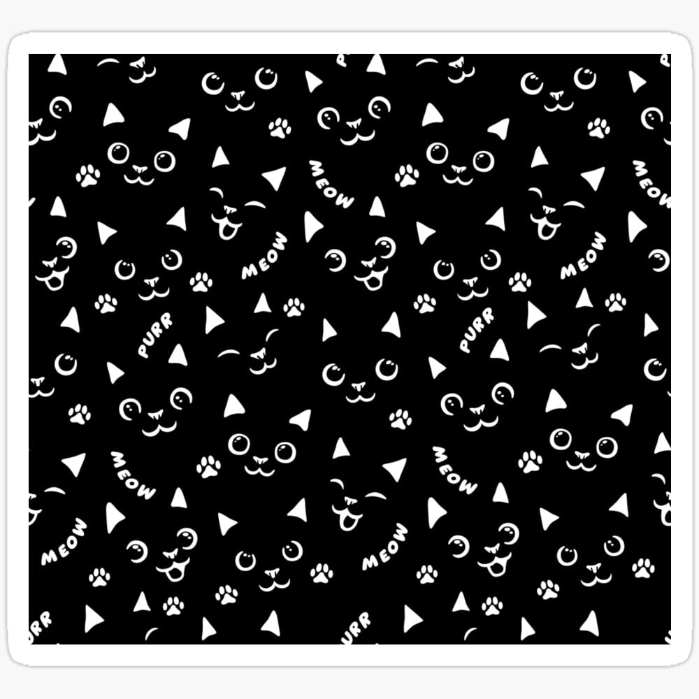 Cat Face Cat Paws Sticker Phone Decal Water Bottle Stickers Car Decals ...