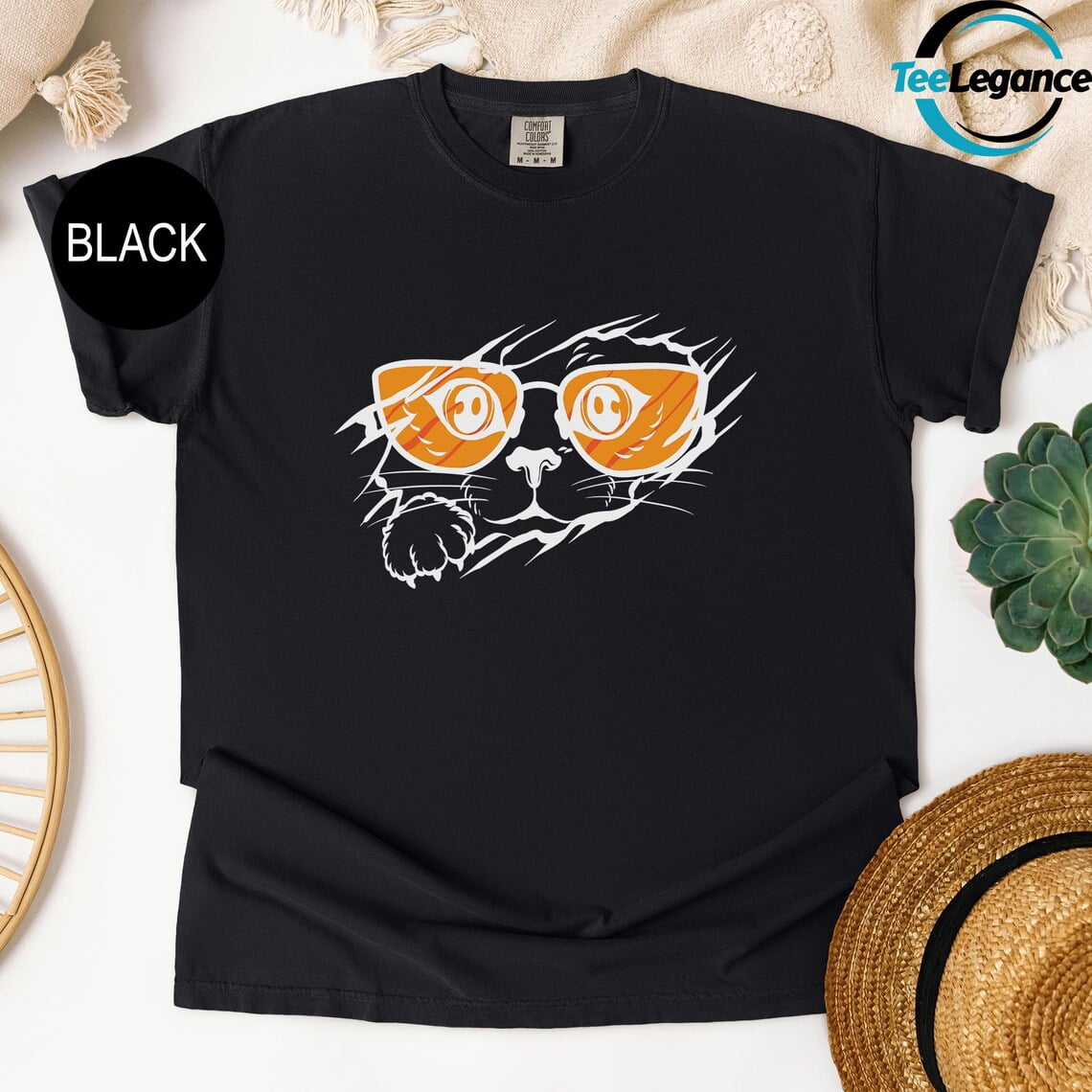 Cat Face Cute Cat Lover Cat Mom Graphic T-Shirt - Walmart.com