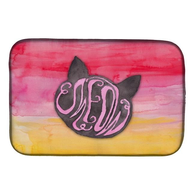 Cat Face Meow Watercolor Dish Drying Mat - Walmart.com