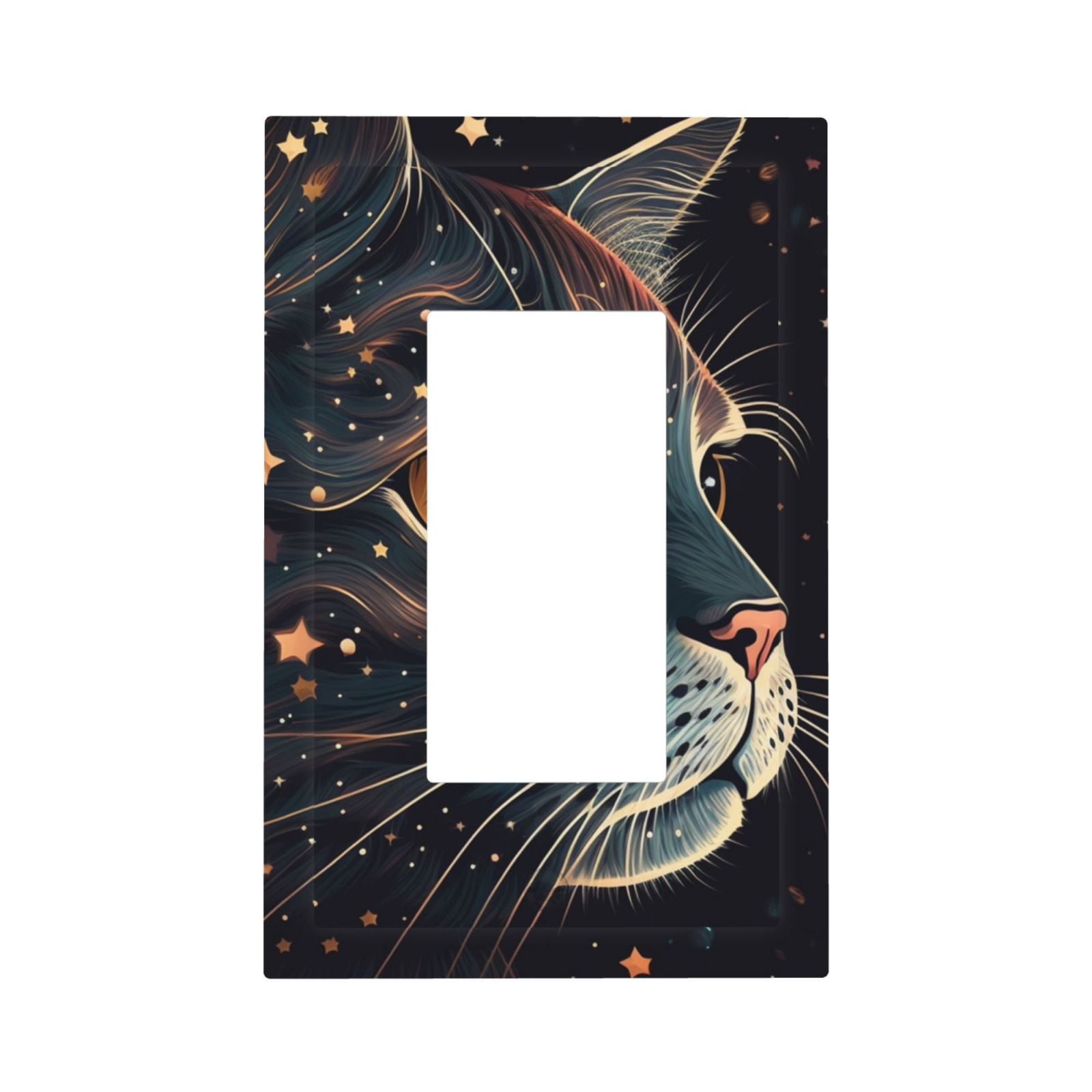 Cat Face Starry Cute Kitty Single Gang Wall Plate 1 Gang Decorative ...