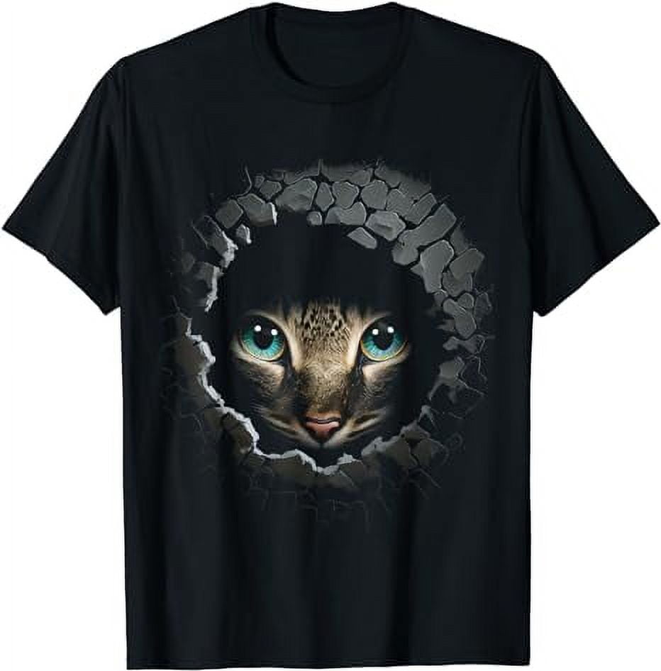Cat Face Wall Eyes Animal Pet Cat T-Shirt - Walmart.com