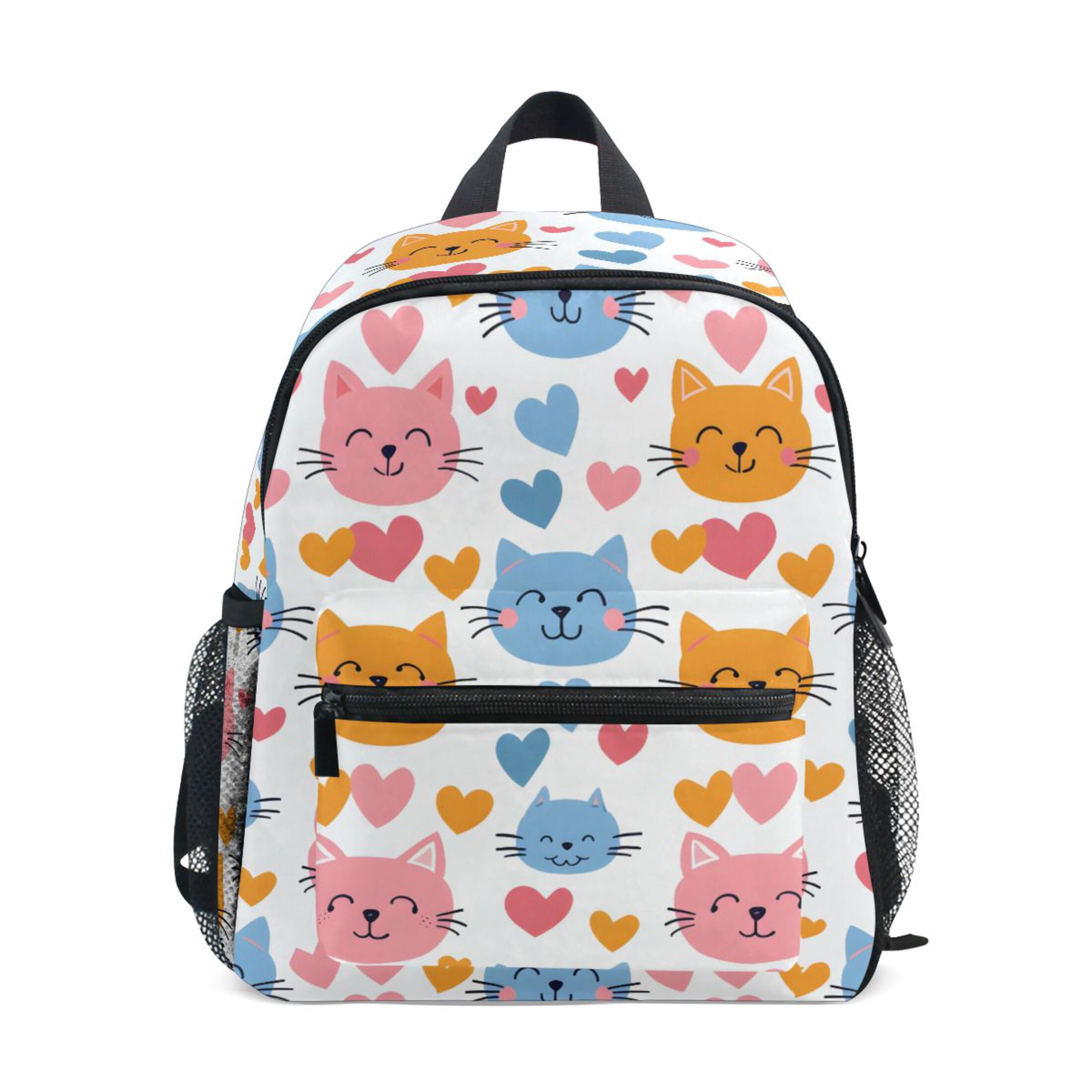 Cat Face and Love Mini Backpack Cute Small Backpack with Chest Strap ...