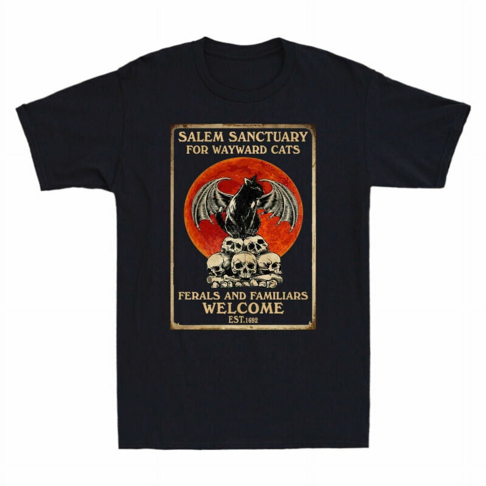 Cat Familiar Shirt Magical Meme Funny Rescue Humor Retro Tee - Walmart.com