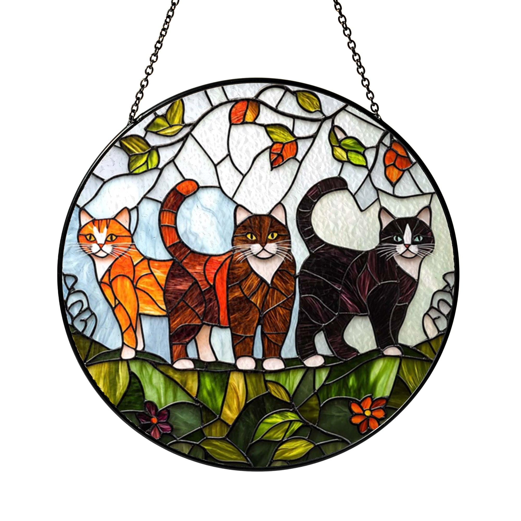 Cat Family Window Decor – Stained Glass Style Hanging Art - Walmart.com
