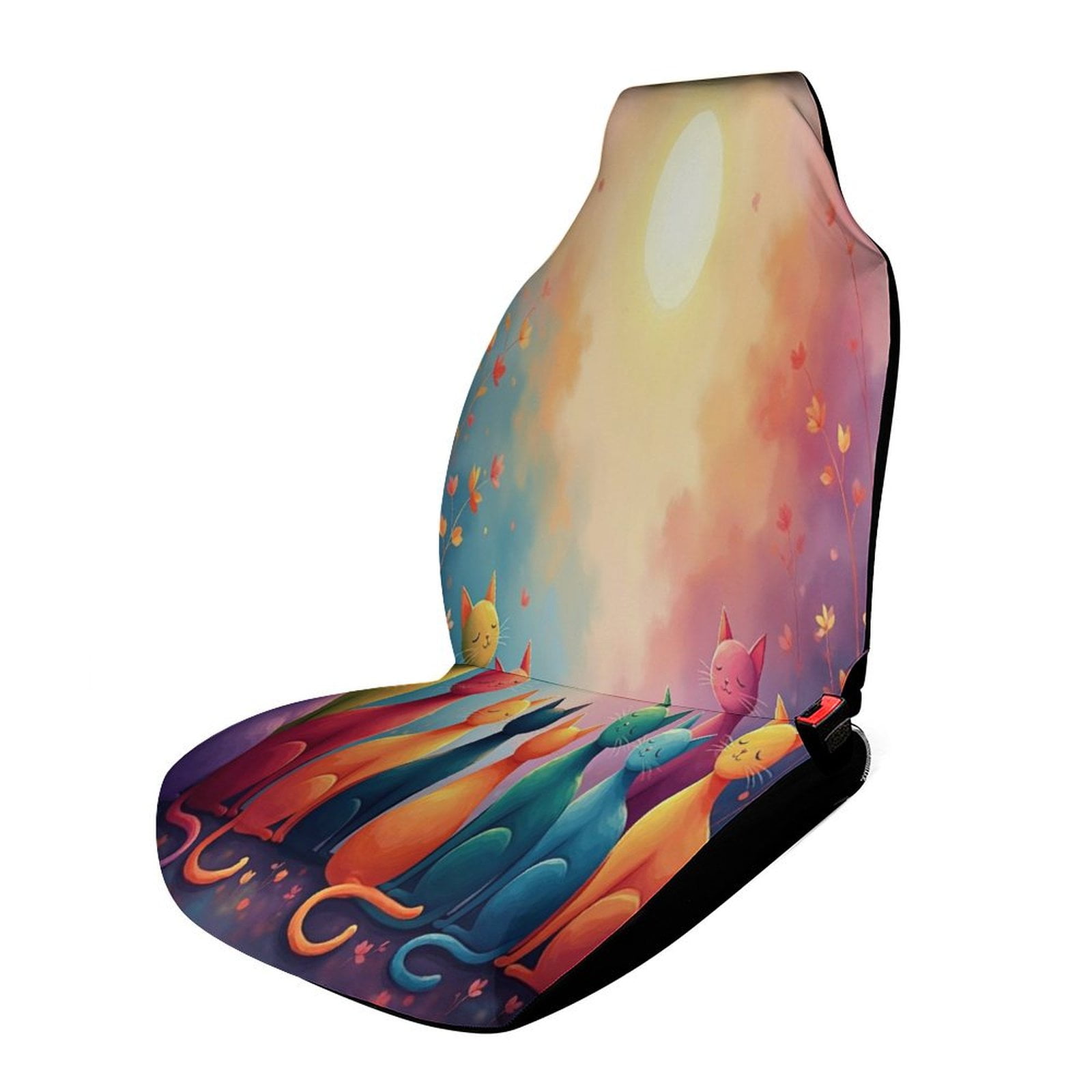 Cat Family in Spring Car Seat Covers Front Seats Universal Fit for Cars ...