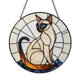 Cat Faux Stained Glass Style Suncatcher – Decorative Window Hanging ...