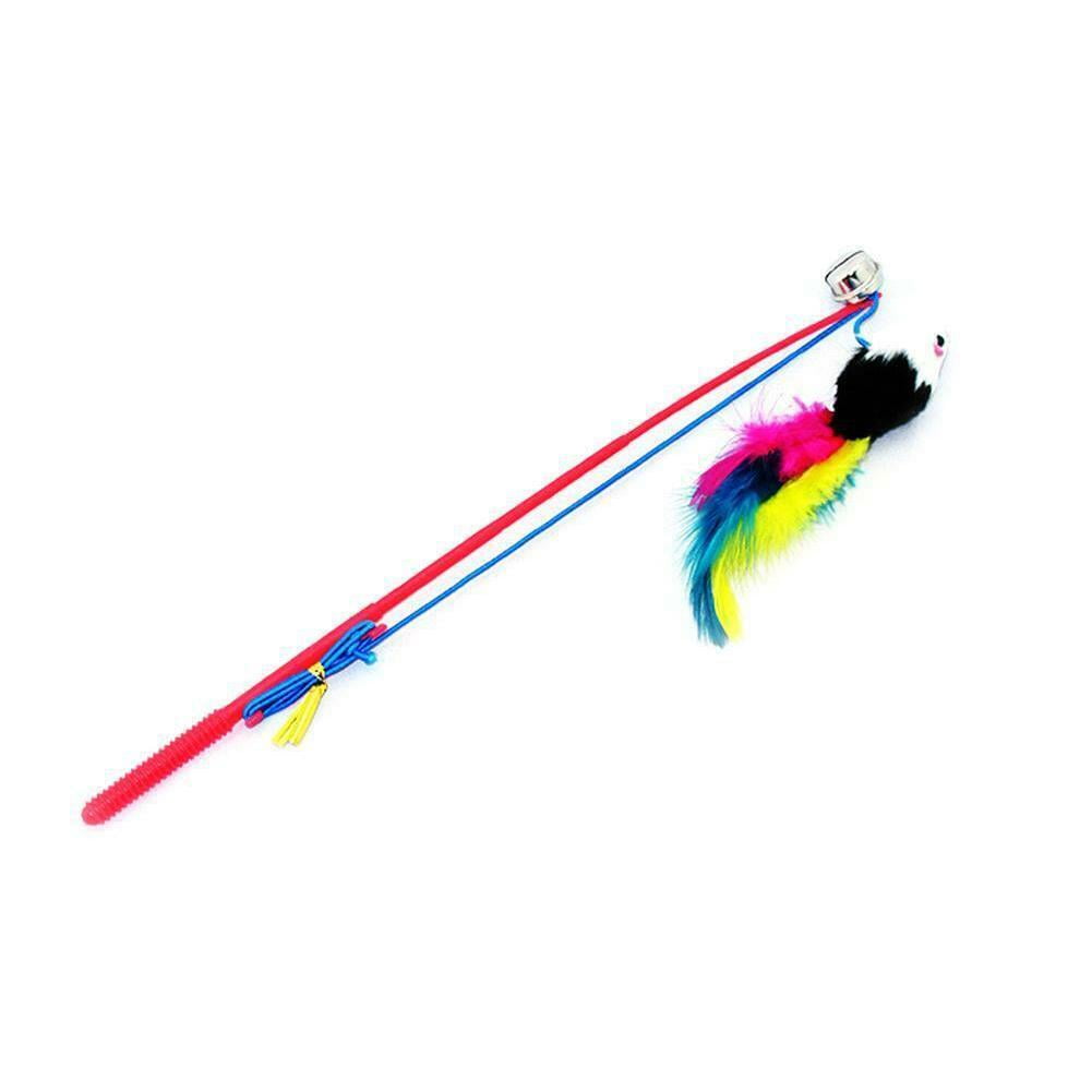 Cat Feather Mouse Stick Toy Kitten Playing Rods Pet L9T R8Z0 Toys NEW ...