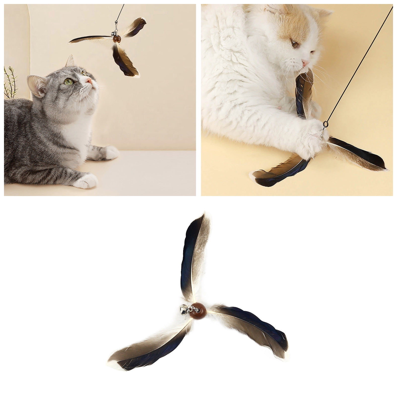 Cat Feather Propeller Refills, Cat Fetch Toy, Cat Wand Attachment, Home ...